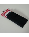 Housse pour telephone portable et smartphone en lin noir doublée en ...